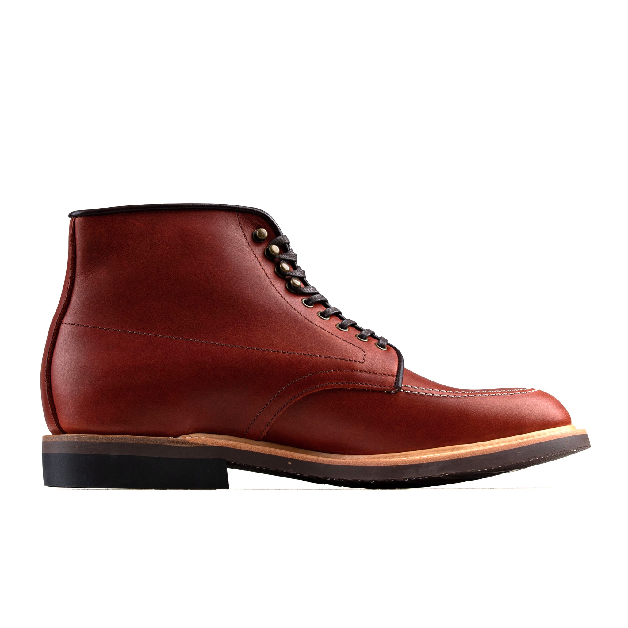 Indiana MocToe Boot - luosjiet®boots - BrickRed Full Grain Cowhide ...