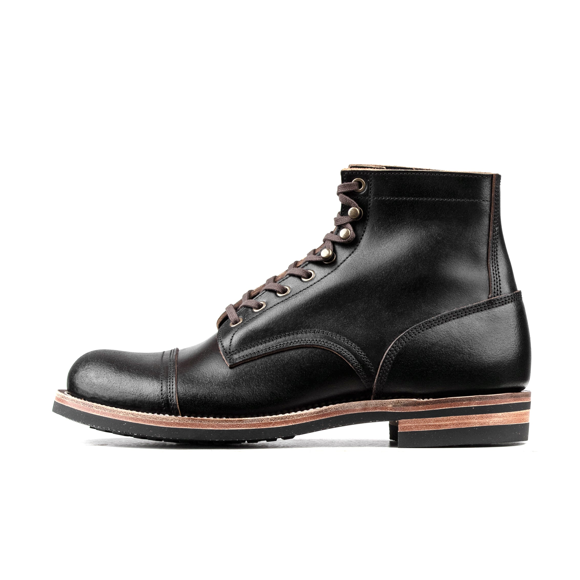 Munson CapToe Logging Boot -luosjiet®boots - Black Waxed Flesh ...