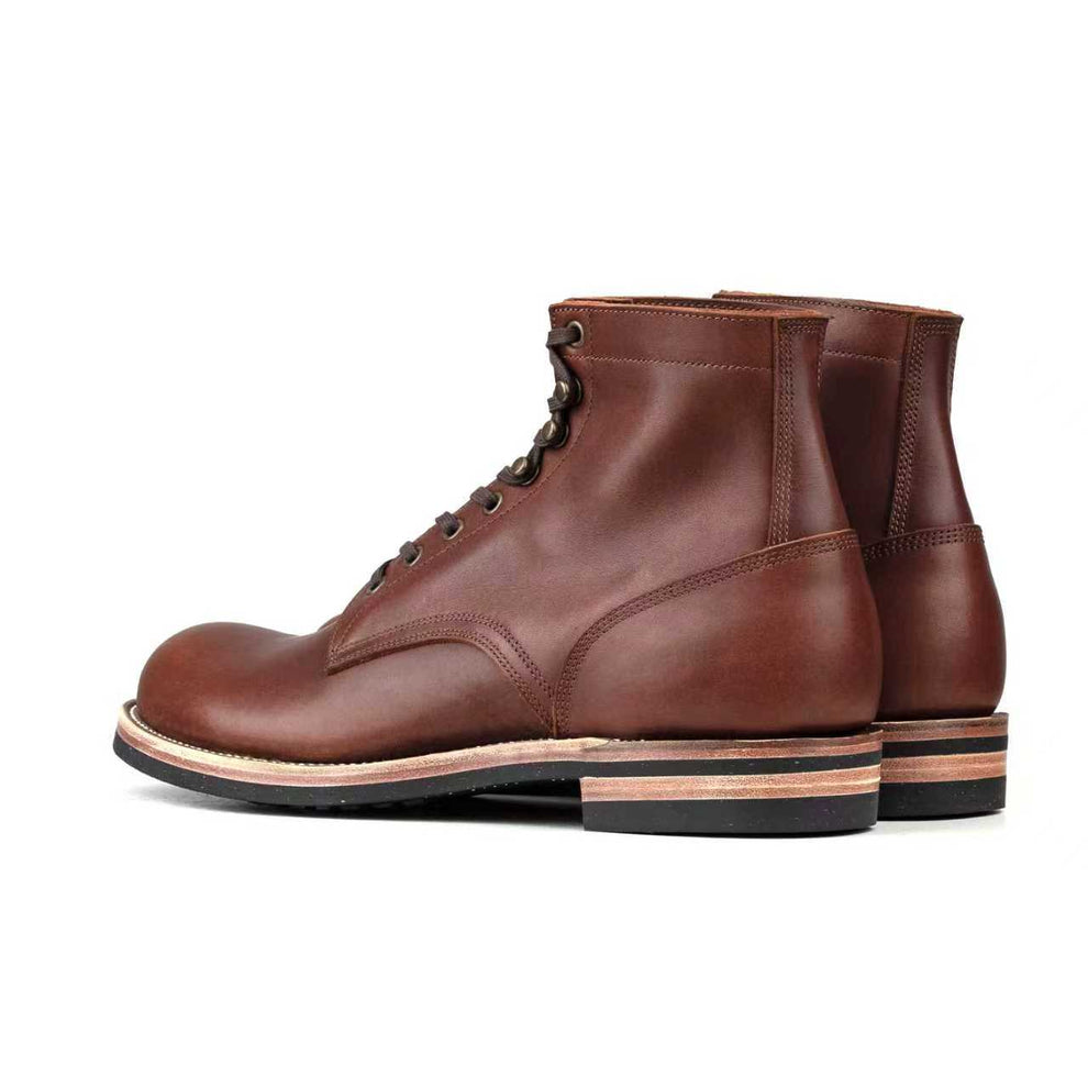 Munson Plain Toe Logging Boot -luosjiet®boots - Brown Full Grain oiled ...