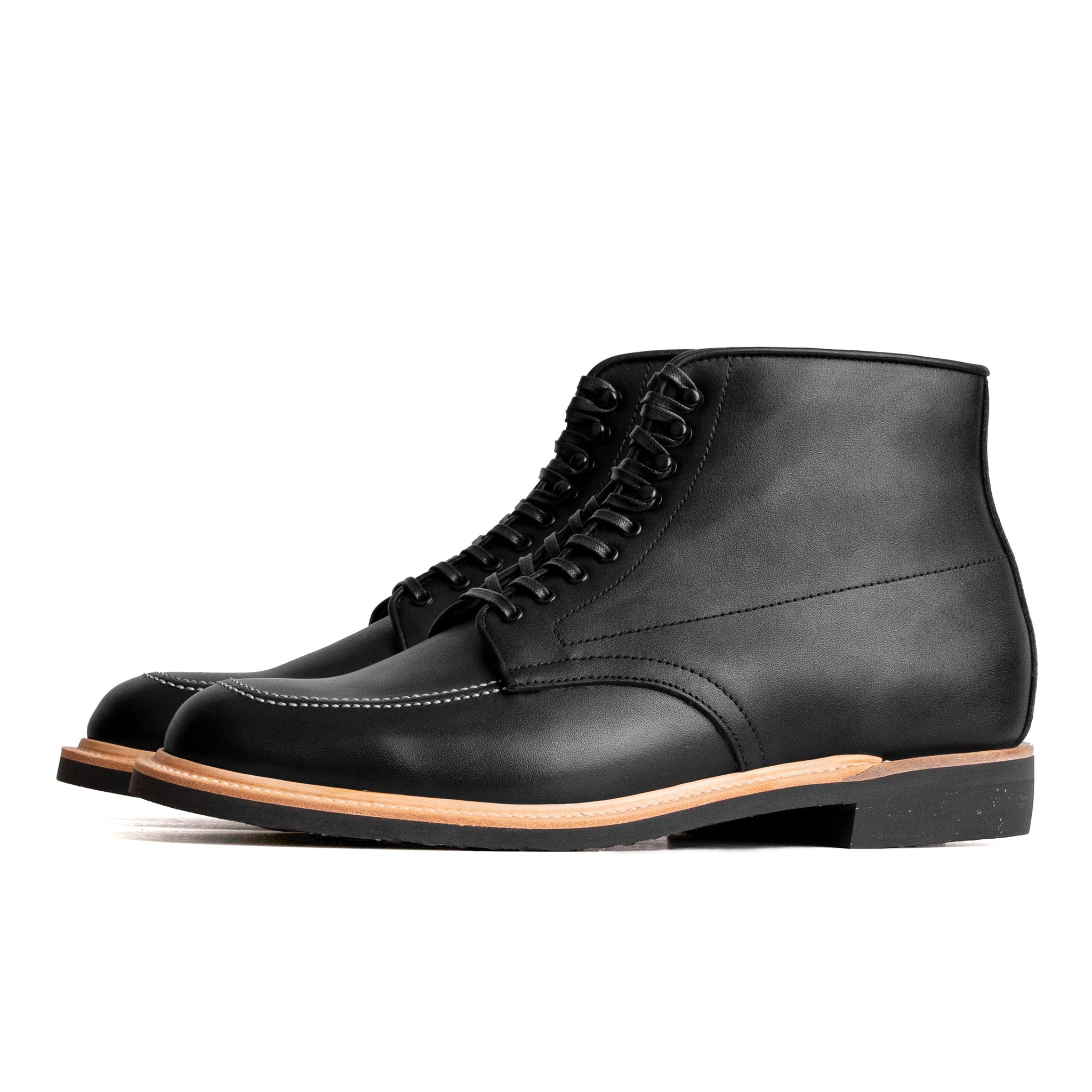 Indiana MocToe Boot - luosjiet®boots - Black Full Grain Cowhide ...