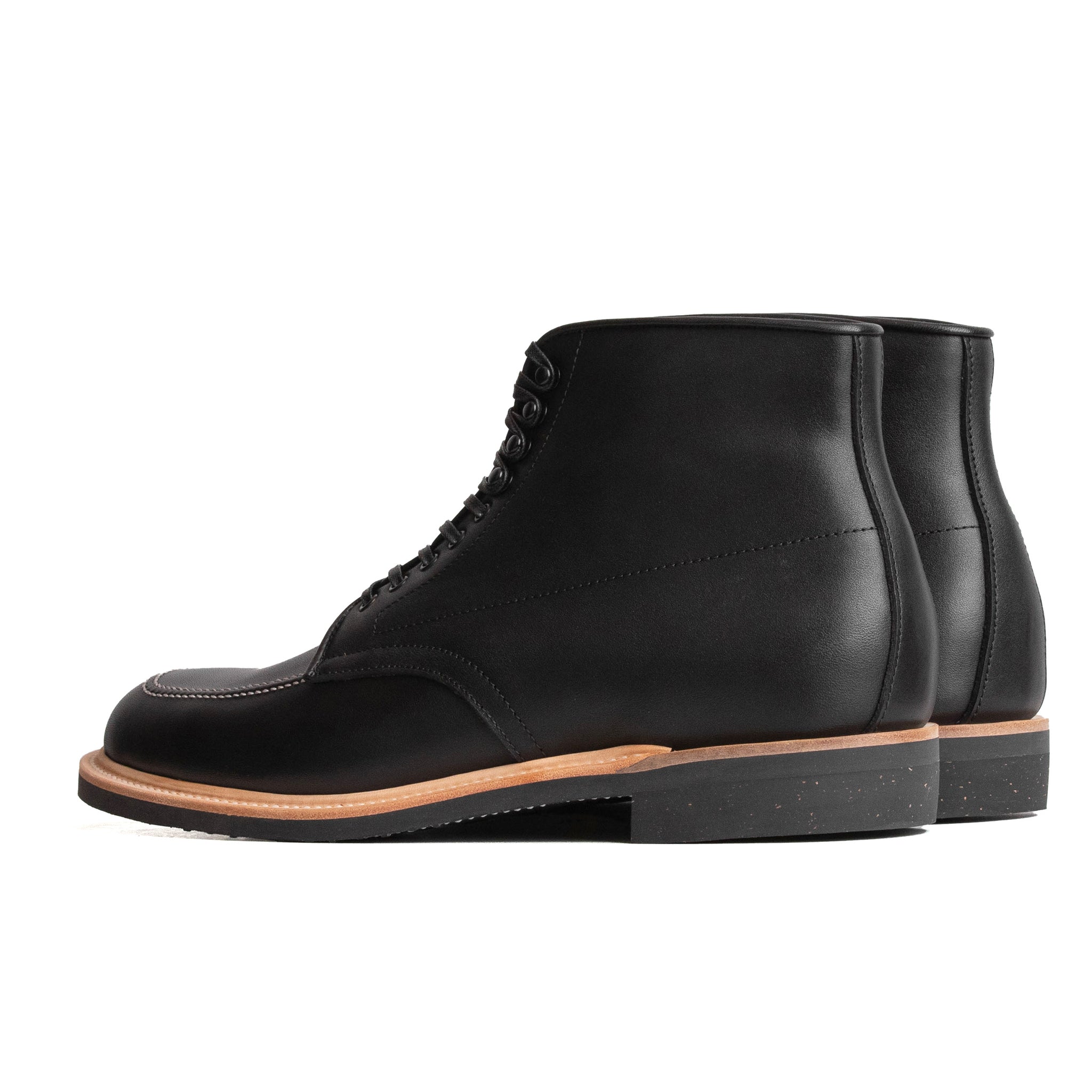 Indiana MocToe Boot - luosjiet®boots - Black Full Grain Cowhide ...